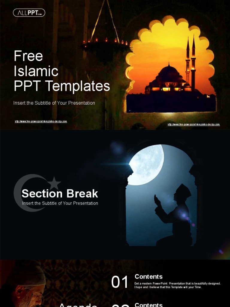 Islamic Mosque Sunset PowerPoint Templates | PDF | Microsoft Power ...