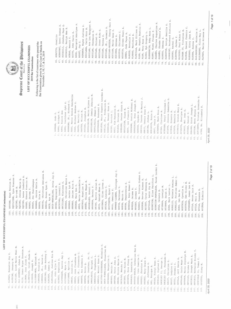 Bar Results | PDF