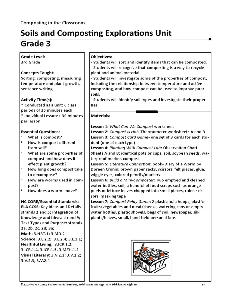 Soils and Composting Explorations Unit Grade 3: Composting in The ...