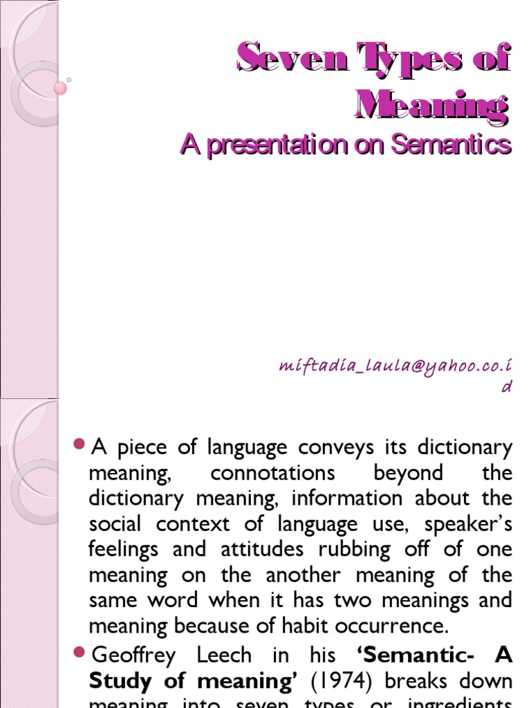 Seven Types of Meaning | PDF | Semantics | Information