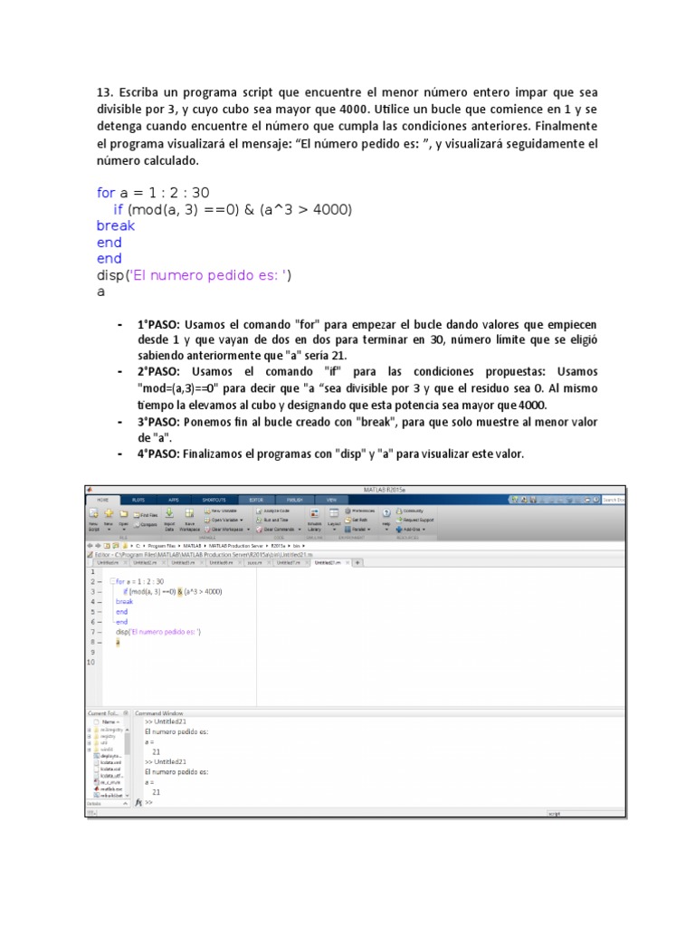 Ejercicios MATLAB 131415 y 19 | PDF | Matriz (Matemáticas) | Objetos matemáticos