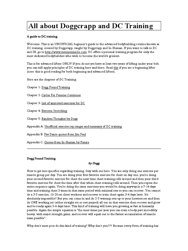 Doggcrapp Training Explained | PDF | Strength Training | Recreation