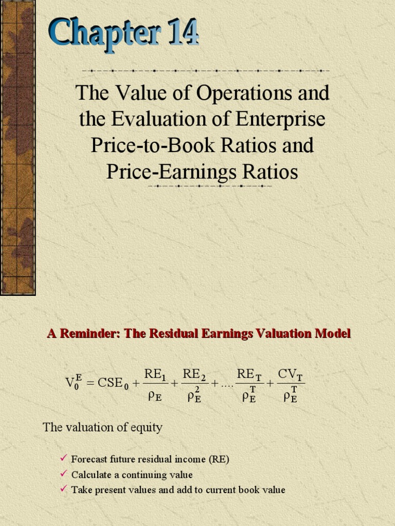 The Value of Operations and The Evaluation of Enterprise Price-to-Book ...