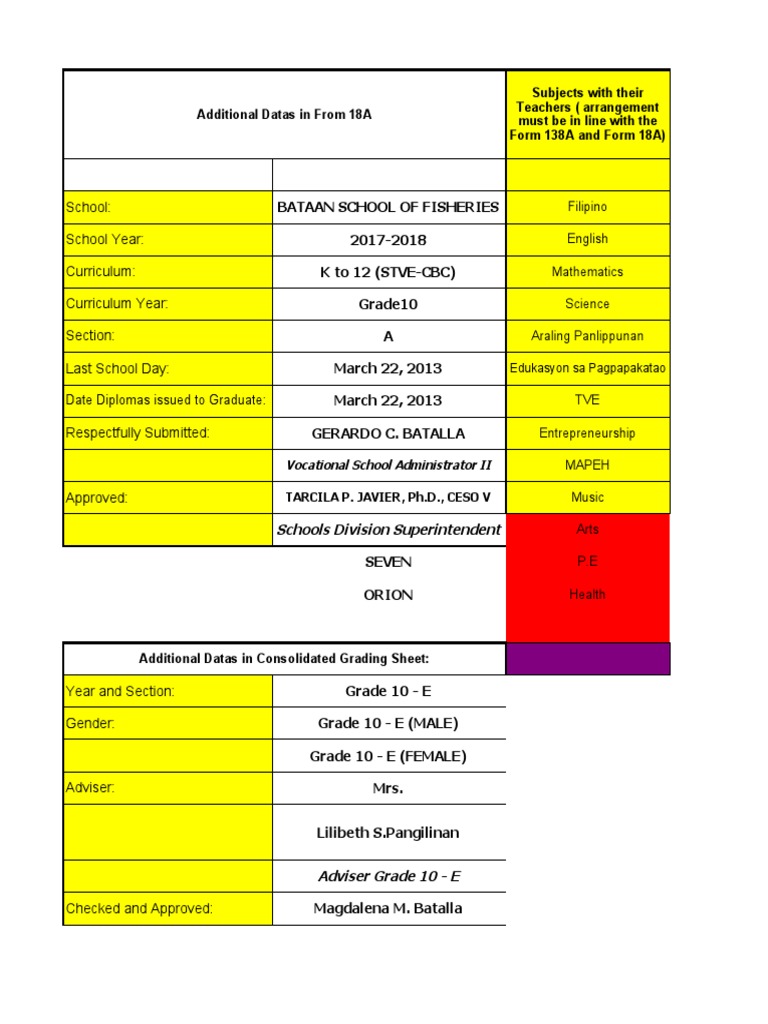 School: School Year: Curriculum: Curriculum Year: Section: Last School ...