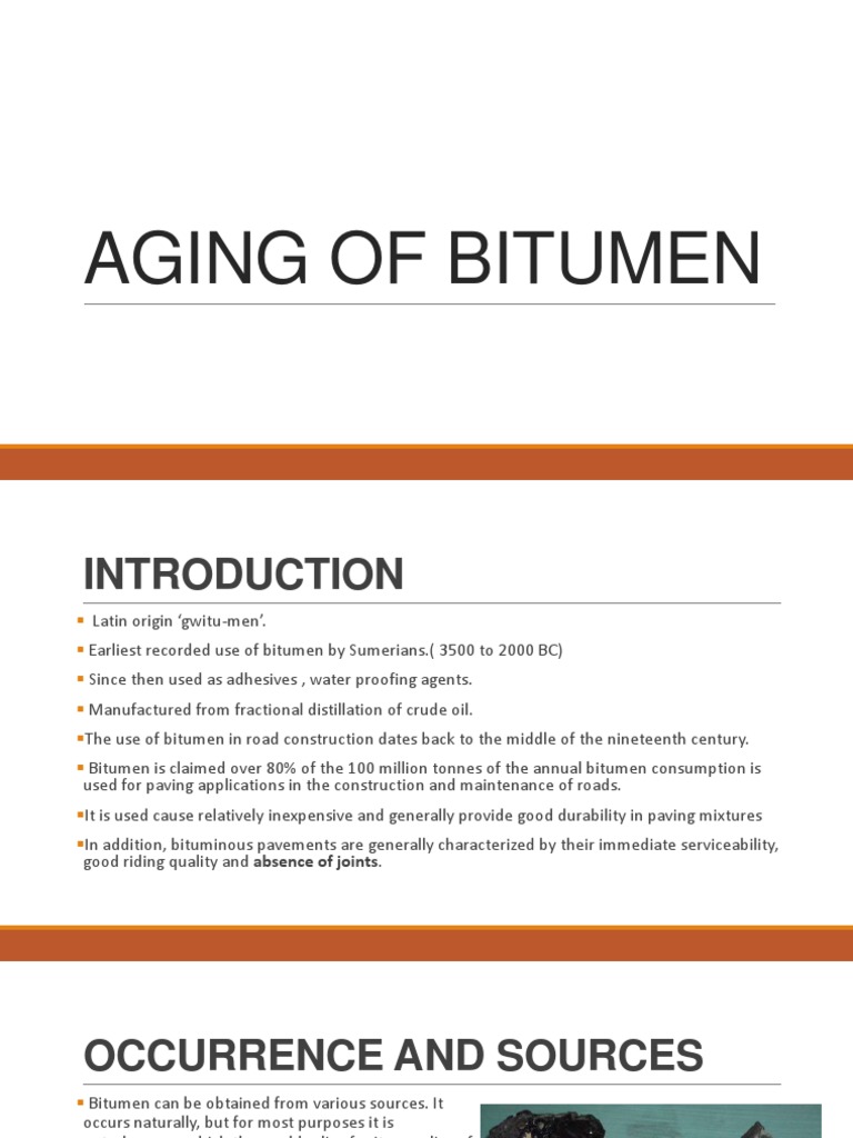 Aging of Bitumen | PDF | Asphalt | Road Surface