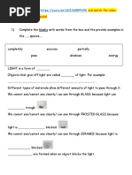 Light and Shadow Worksheets Grade 2-0-2021!20!05 092623 | PDF | Science ...