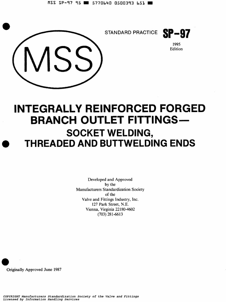 MSS SP 97 PDF | PDF | Pipe (Fluid Conveyance) | Valve