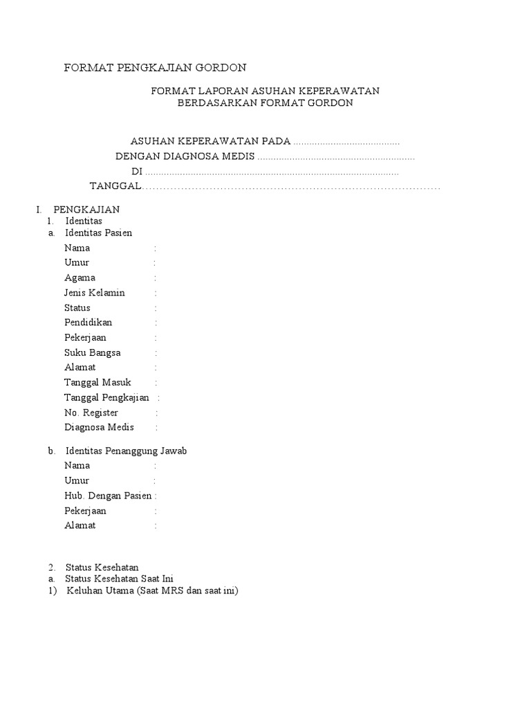 Format Pengkajian Gordon-1 | PDF