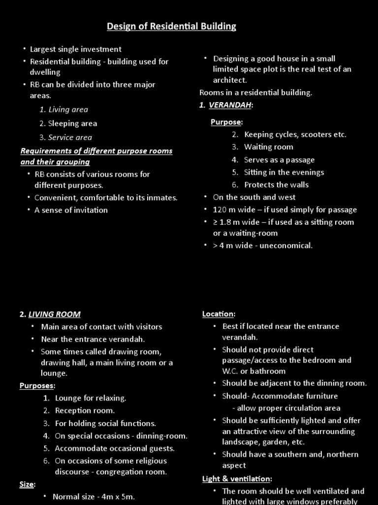 Residential Building Design Essentials | PDF | Kitchen | Room