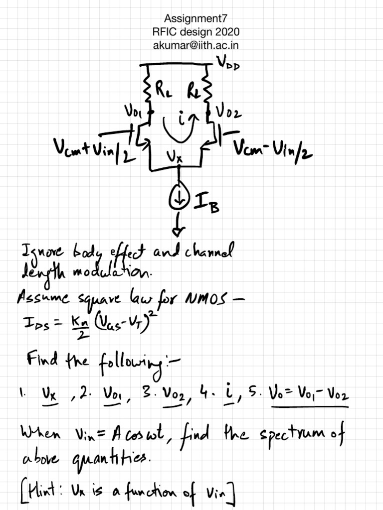 RFIC Design Assignment 2020: Modulation Analysis and Output Spectrums for a MOSFET Circuit with ...