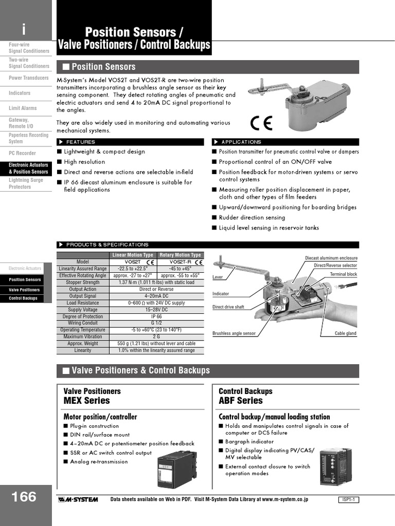 Position Sensors / Valve Positioners / Control Backups | PDF | Sensor ...