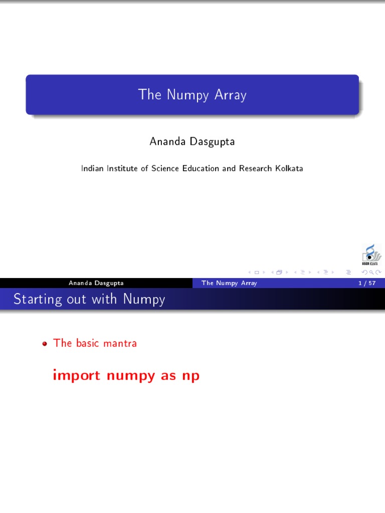 Numpy PDF | PDF | Array Data Structure | Boolean Data Type