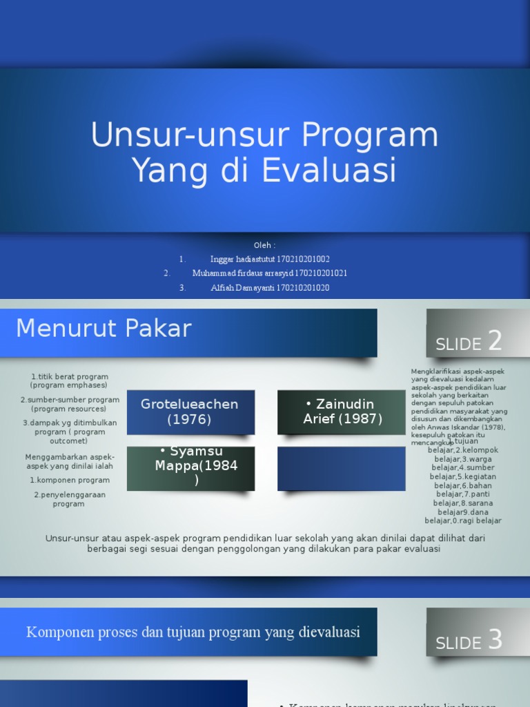 Unsur Unsur Yang Harus Di Evaluasi | PDF