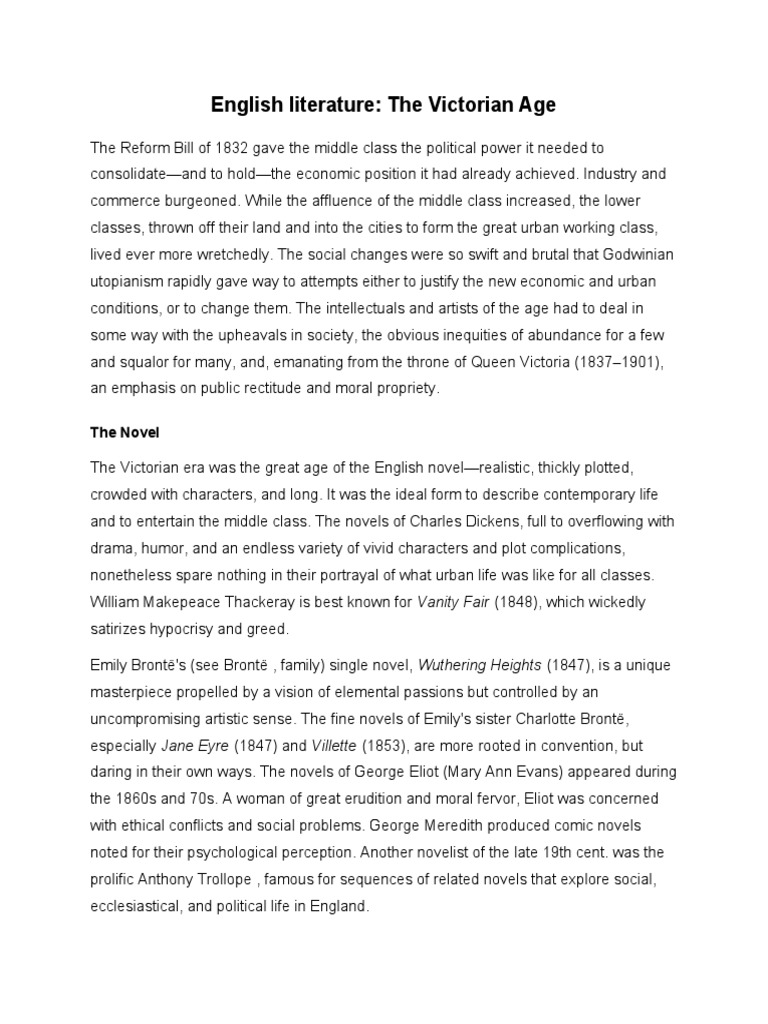 English Literature The Victorian Age in General | PDF | Pre Raphaelite ...