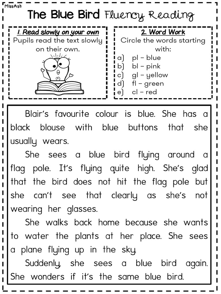 The Blue Bird Fluency Reading 1 - Y3 | PDF