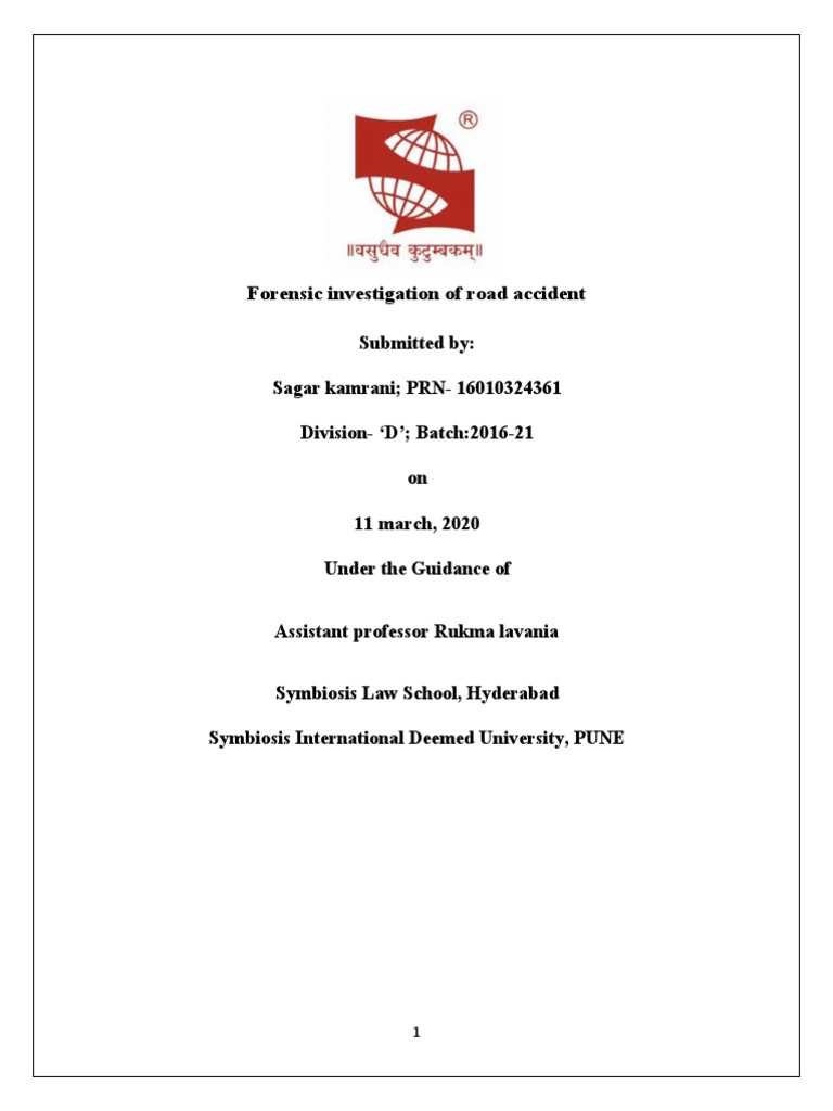 Forensic Investigation of Road Accident | PDF | Traffic Collision ...