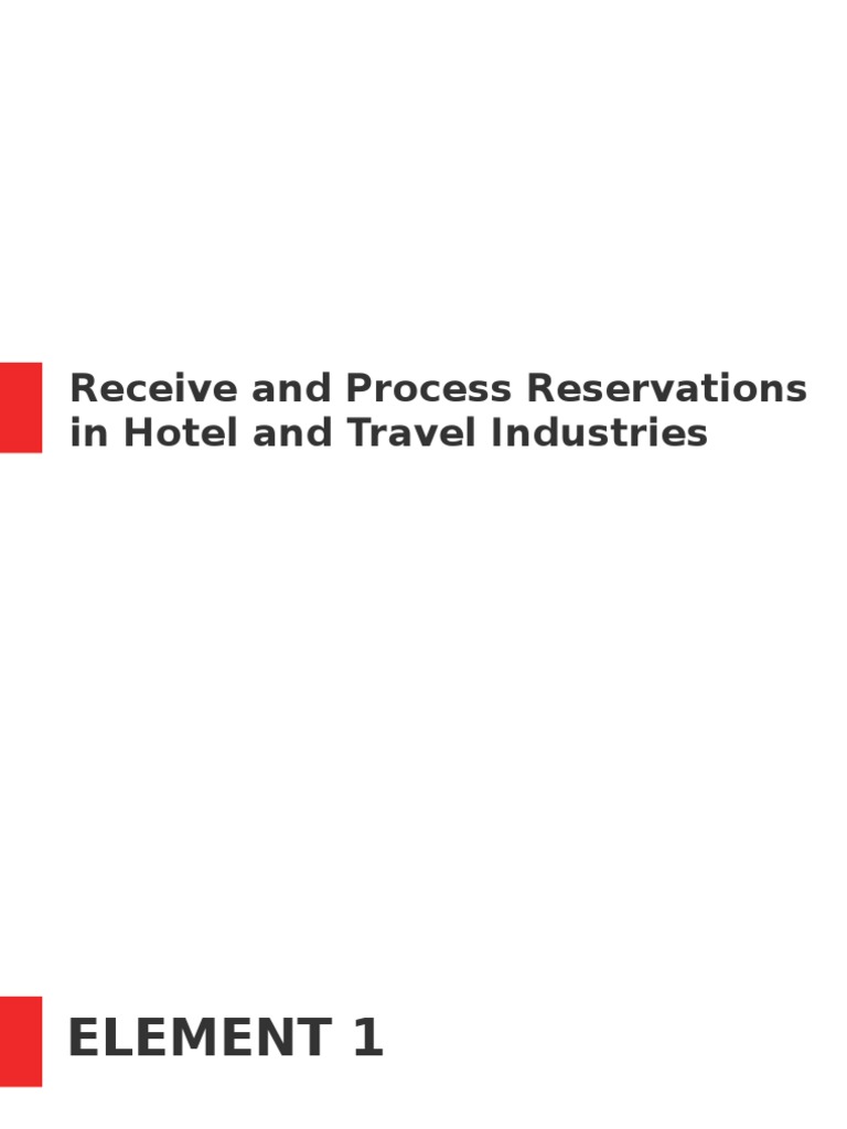 Receive and Process Reservations in Hotel and Travel Industries | PDF ...