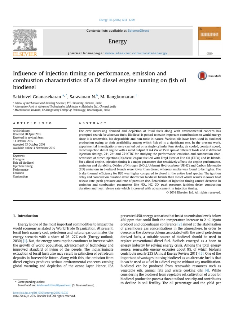 Influence Of Injection Timing On Performance Emission And Combustion Characteristics Of A Di