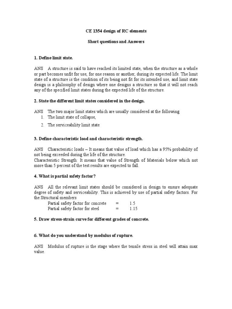 CE 1354 Design of RC Elements | PDF | Bending | Beam (Structure)