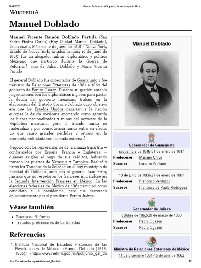 Manuel Doblado | PDF | México | Gobierno