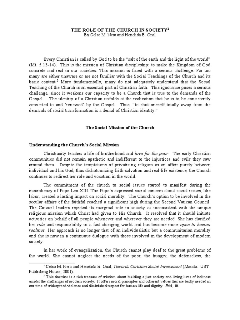 1 Church's Social Mission | PDF | Catholic Social Teaching | Catholic ...