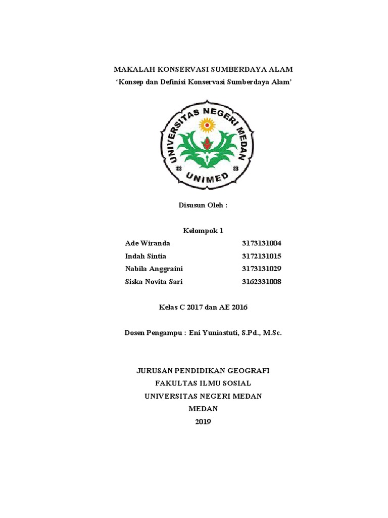 Makalah Konservasi Sda KL 1 | PDF