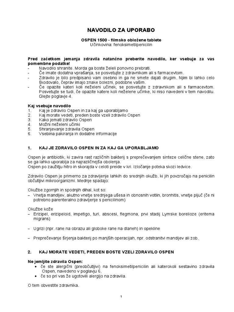 Ospen-1500-filmsko-oblozene-tablete-PIL-junij 2013 | PDF