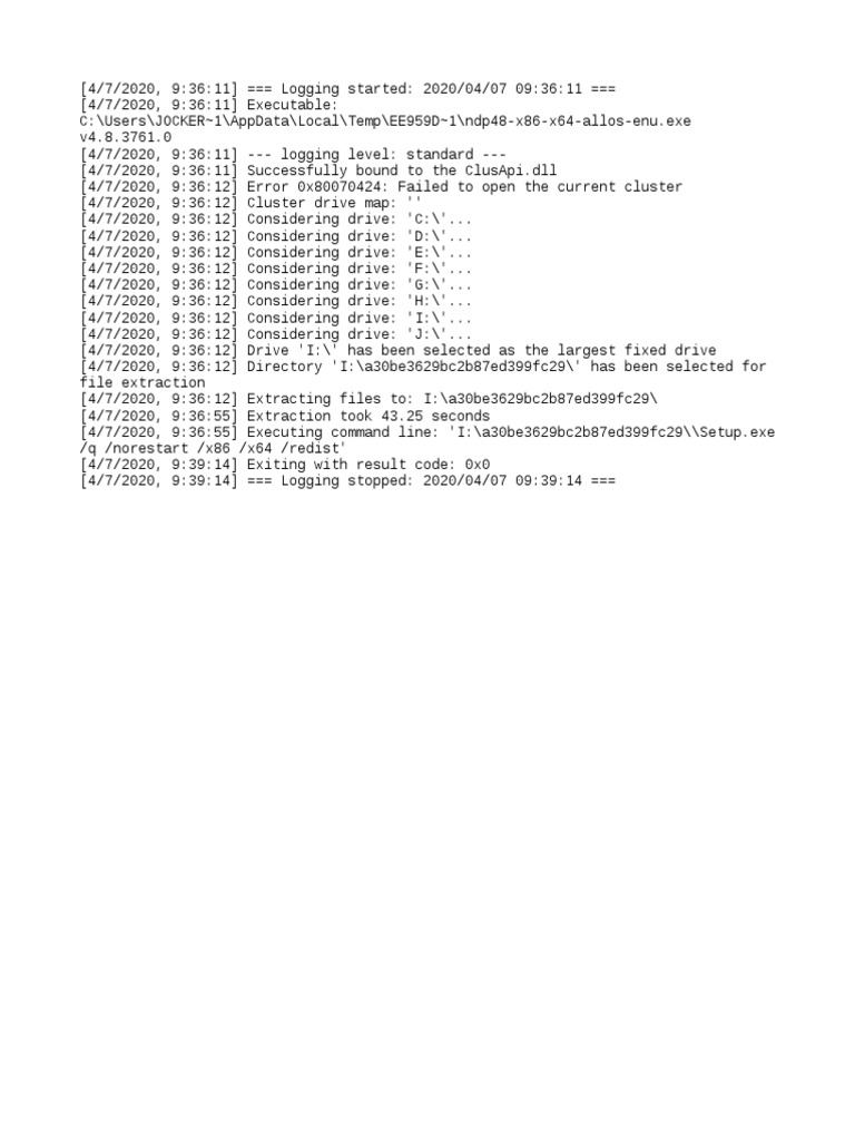DD - ndp48 x86 x64 Allos Enu - Decompression - Log | PDF