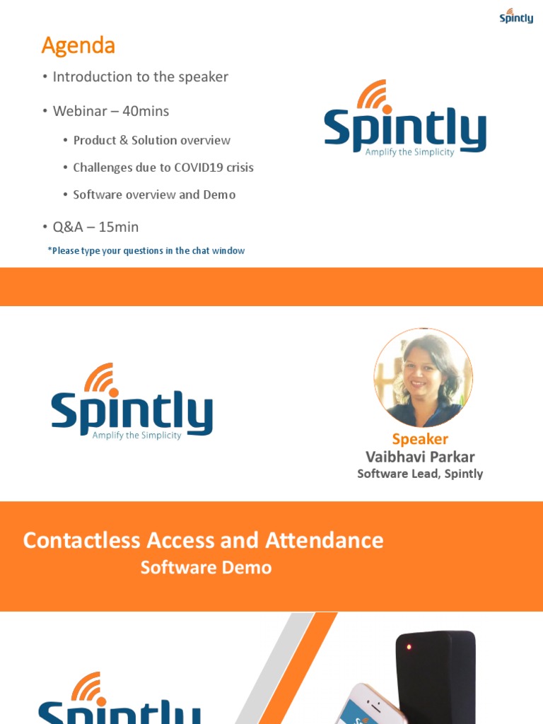 Webinar SAAMS Spintly | PDF | Access Control | Mobile App