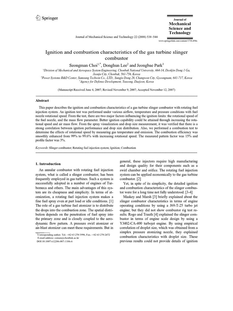 Ignition and Combustion Characteristics of The Gas Turbine Slinger ...
