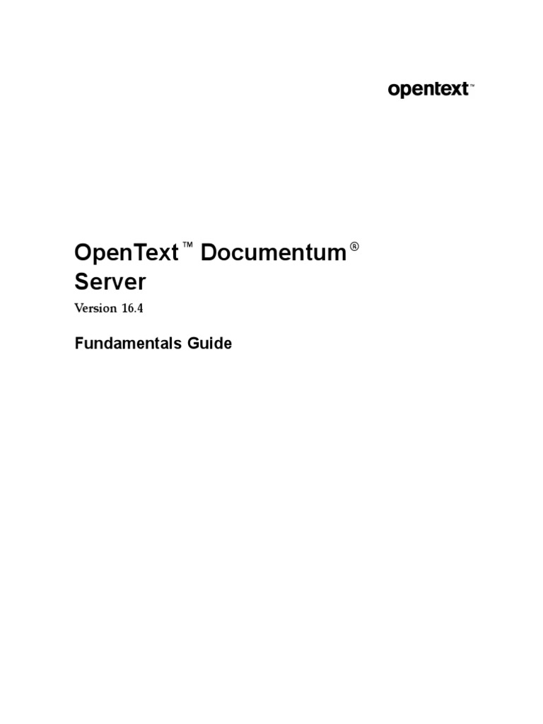 Documentum Server 16.4 Fundamentals Guide | PDF | Software Repository ...