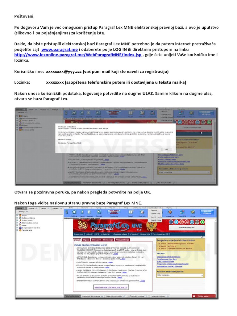 Uputstvo Za Koriscenje Baze | PDF