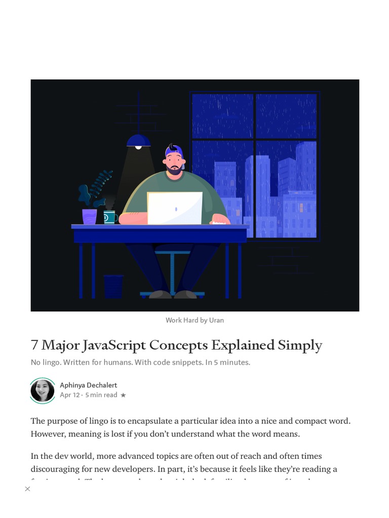 7 Major JavaScript Concepts Explained Simply - JavaScript in Plain English - Medium | PDF ...