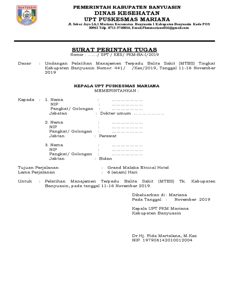 Contoh Surtu & SPPD MTBS | PDF