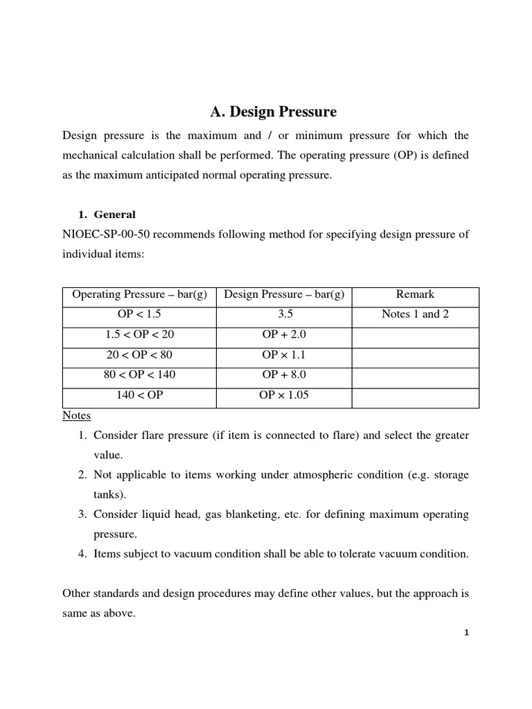 Specifying Design Pressure and Temperature: Guidelines and ...