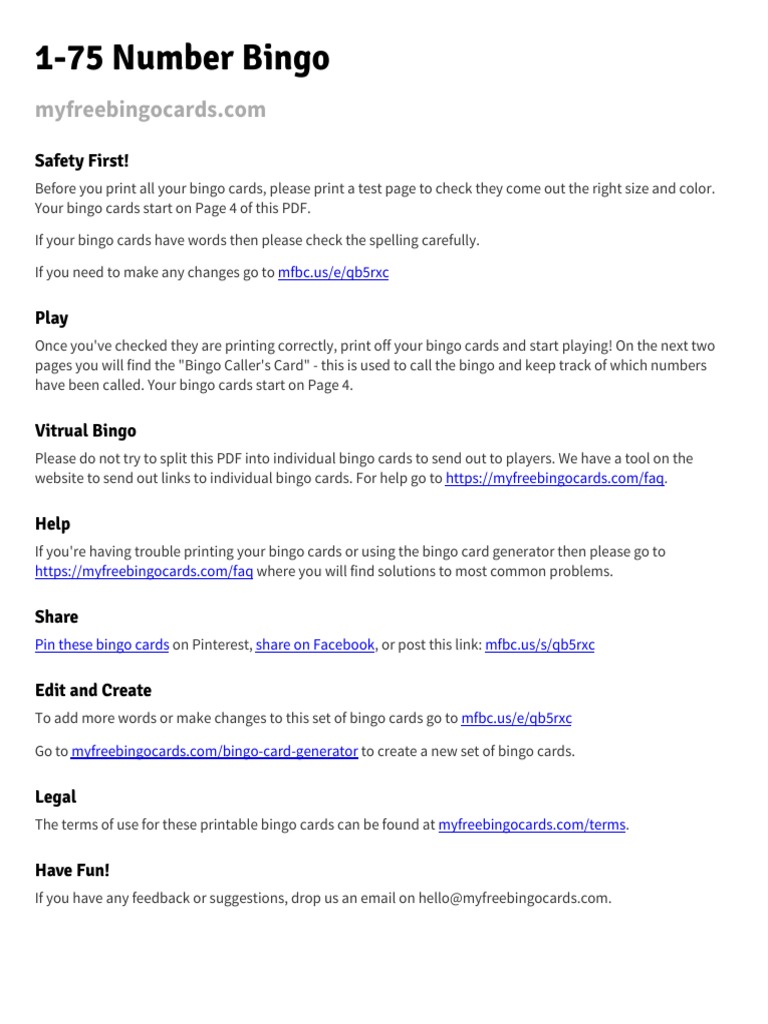 175 Number Bingo PDF | PDF