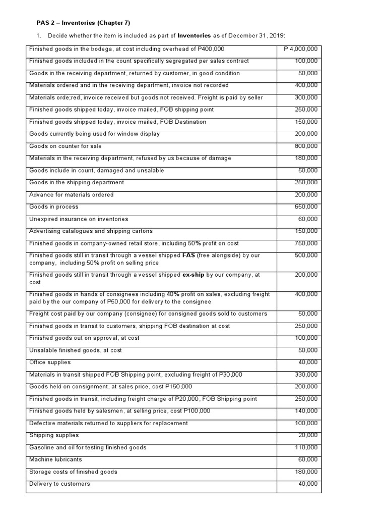 PAS 2 - Inventories (Chapter 7) | PDF | Accounts Payable | Inventory