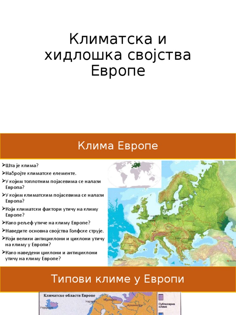 Klima I Vode Evrope - PPSX | PDF