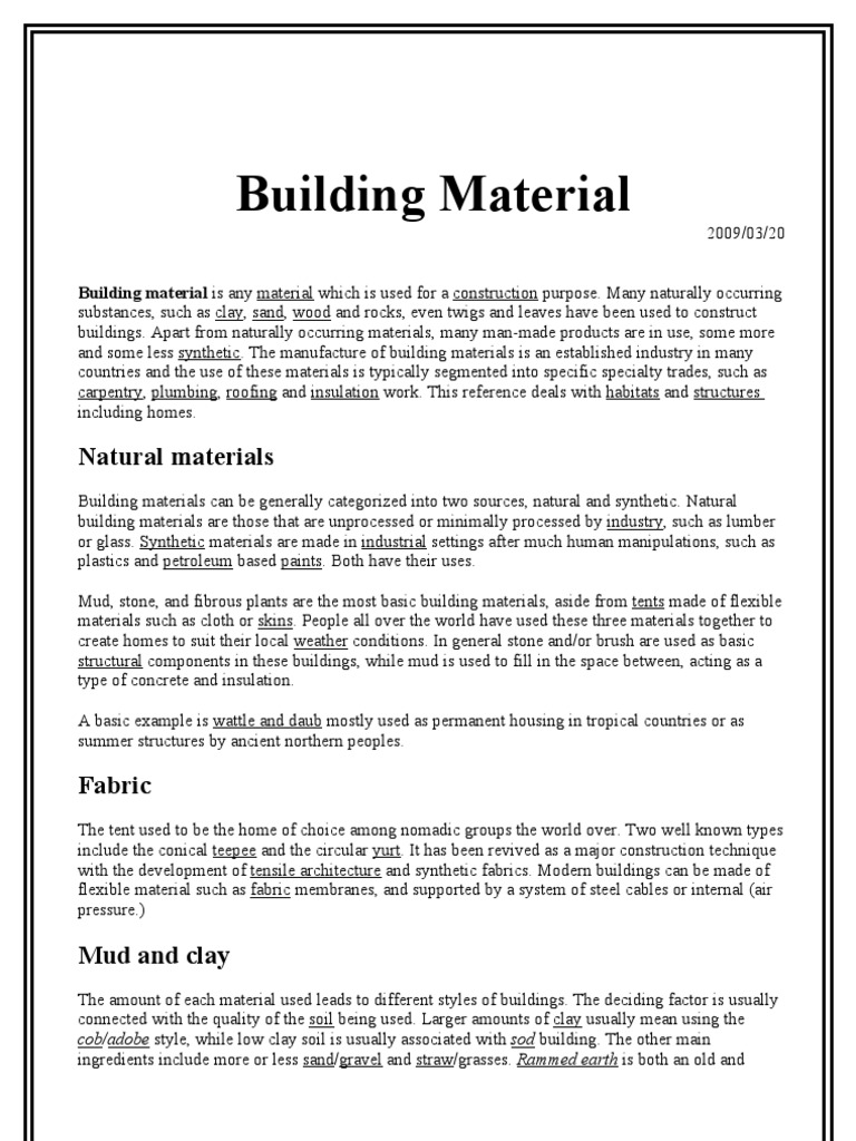 Building Material | PDF | Building Materials | Metals