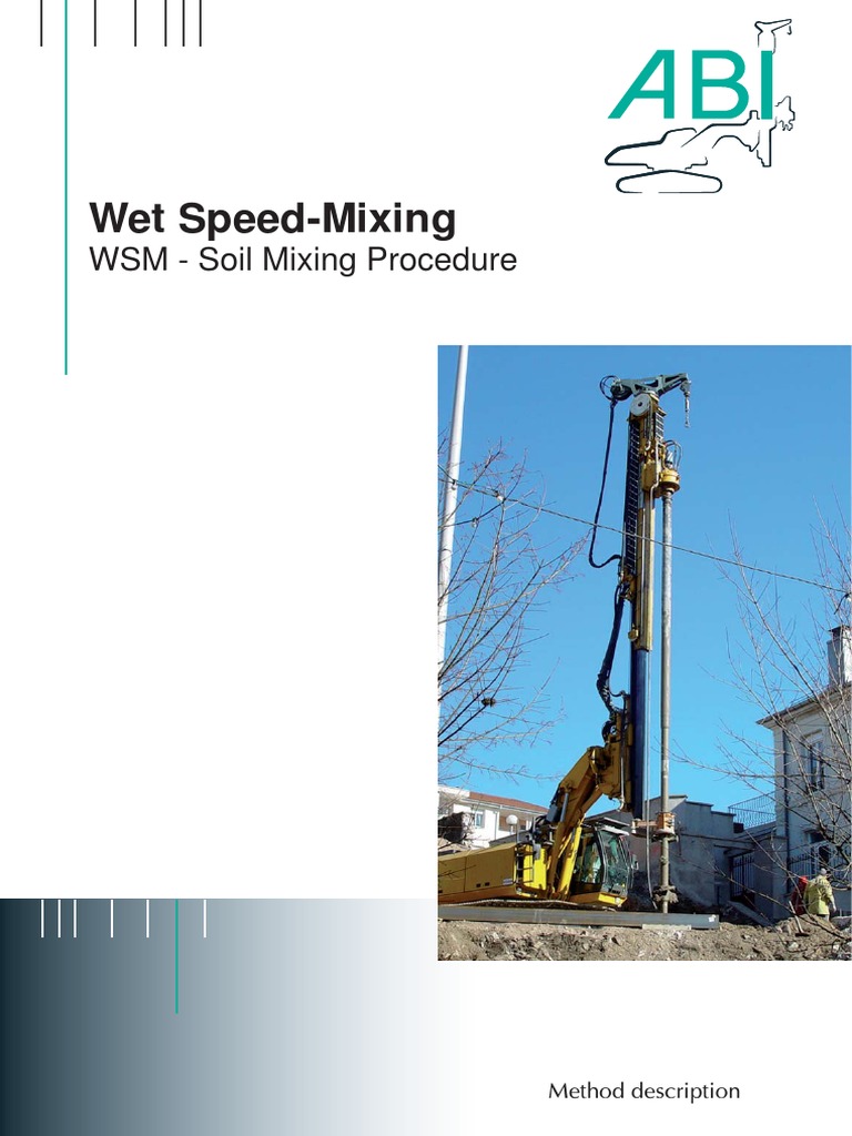 Wet Speed-Mixing: WSM - Soil Mixing Procedure | PDF | Deep Foundation ...