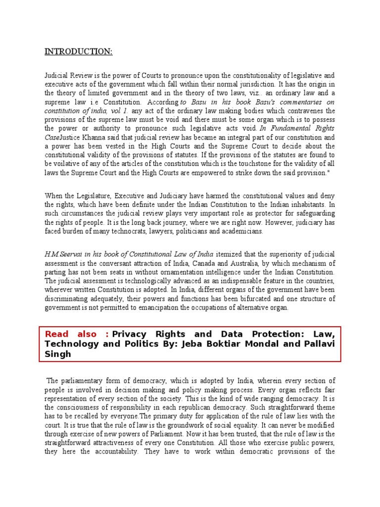 INTRODUCTION | PDF | Judicial Review | Constitution