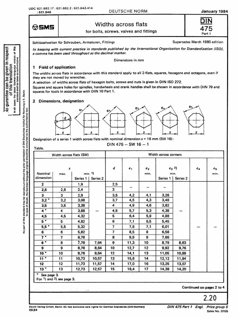 DIN00475 Part 1 | PDF