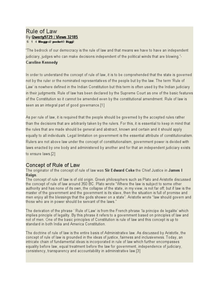 Rule of Law | PDF | Rule Of Law | Constitution