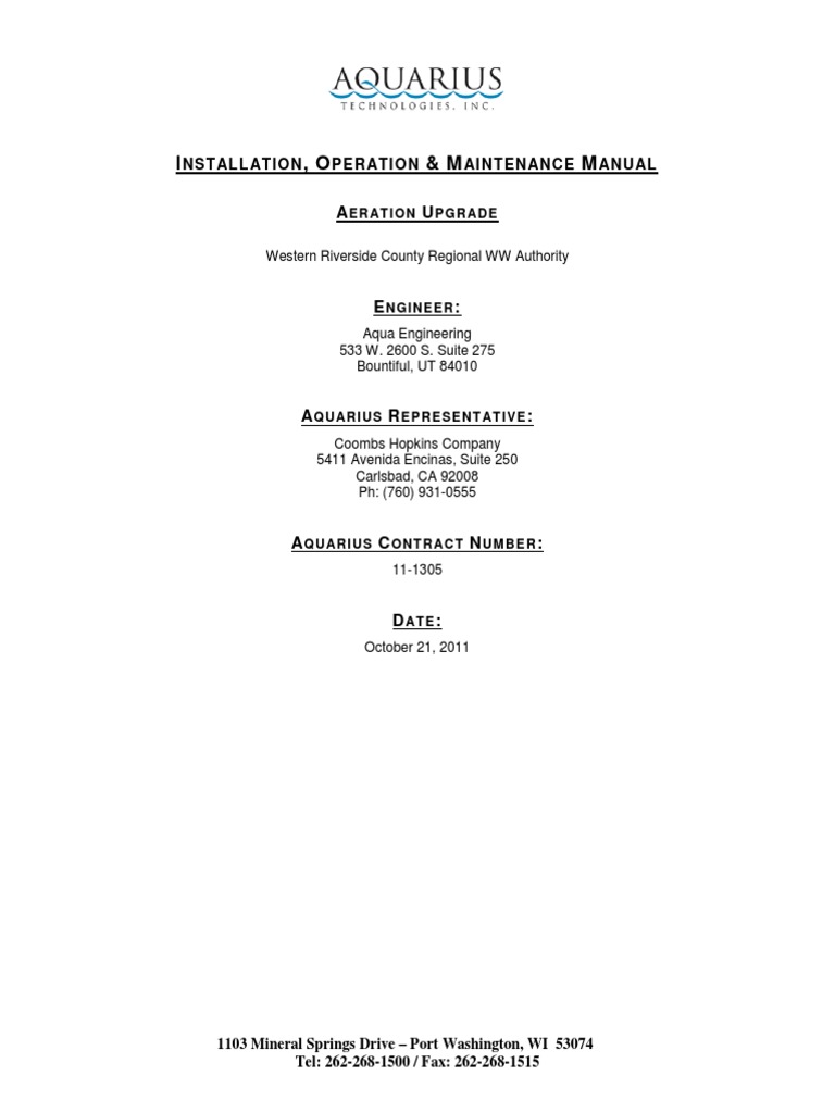 Aquarius - Aeration Drawing | PDF | Ultraviolet | Pipe (Fluid Conveyance)