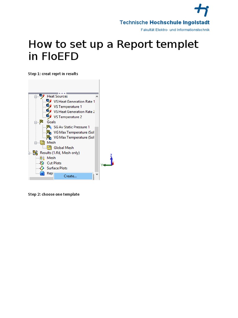 How To Set Up A Report Templet in FloEFD | PDF