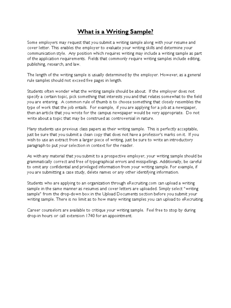 What Is A Writing Sample? | PDF