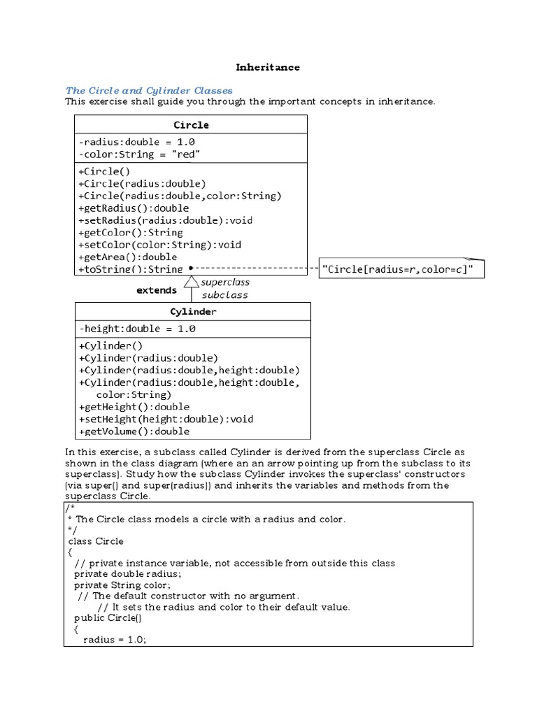 Inheritance Sample Exercise Pdf Inheritance Object Oriented