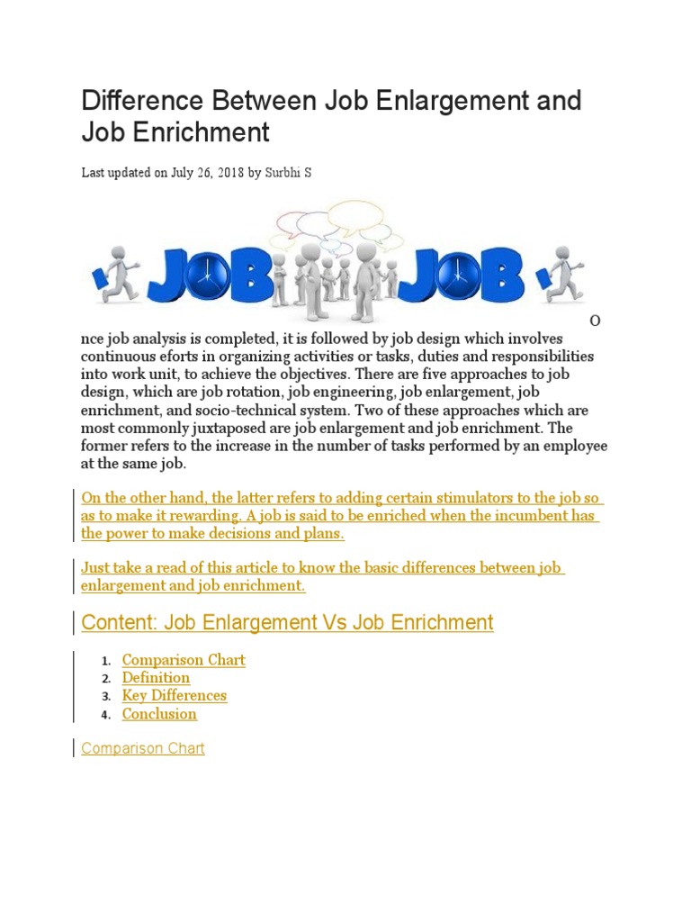 Job Enlargement and Enric | PDF | Systems Psychology | Applied Psychology