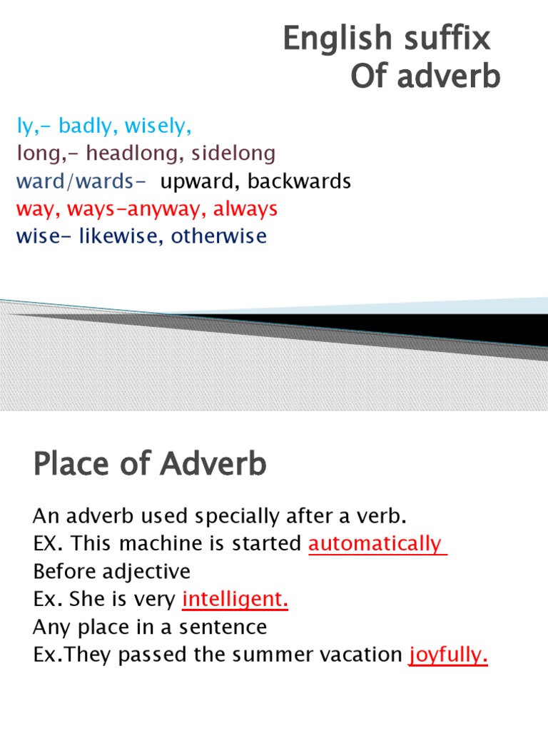 English Suffix of Adverb: Ly,-Badly, Wisely | PDF