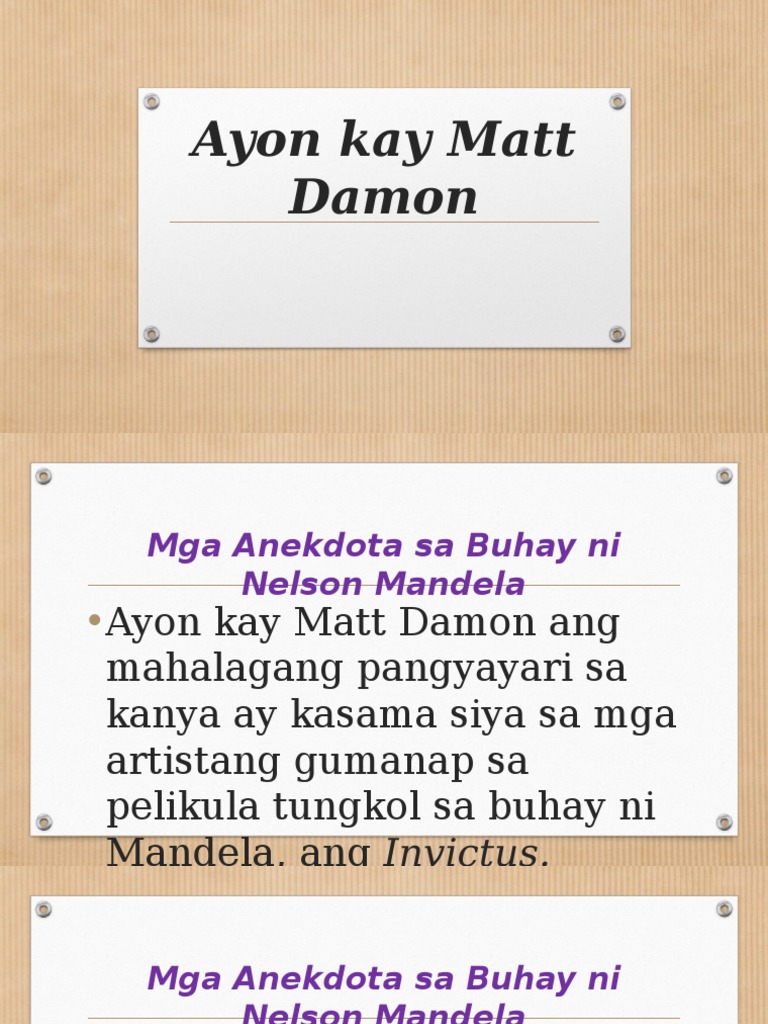 Ayon Kay Matt Damon | PDF